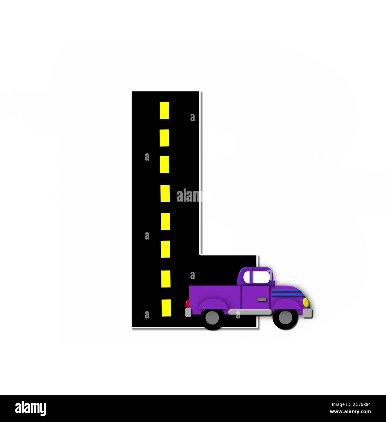 The letter L, in the alphabet set "Transportation by Road", is black ...