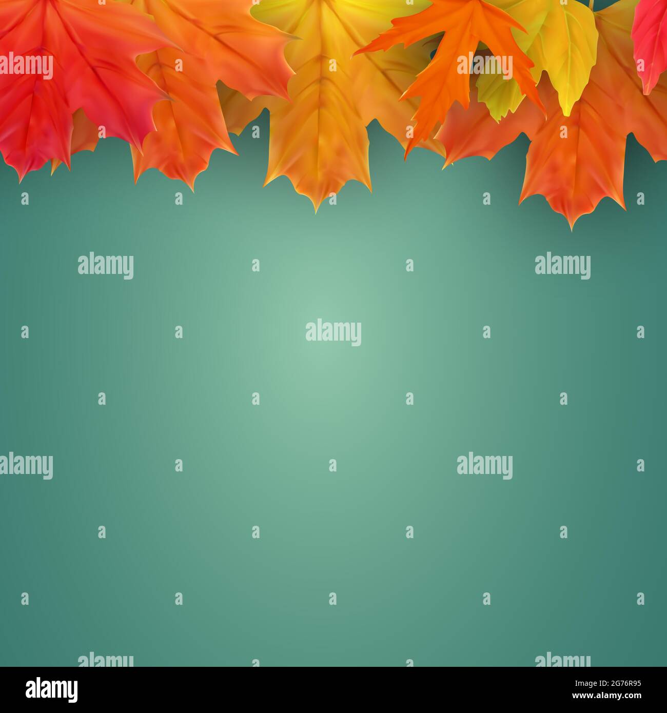 Autumn natural background template with falling leaves. EPS10 Stock ...