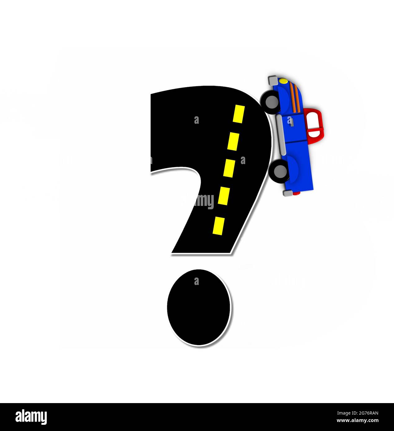 Question mark, in the alphabet set "Transportation by Road", is black ...