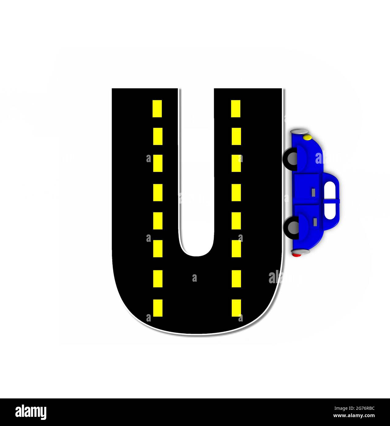 The letter U, in the alphabet set "Transportation by Road", is black ...