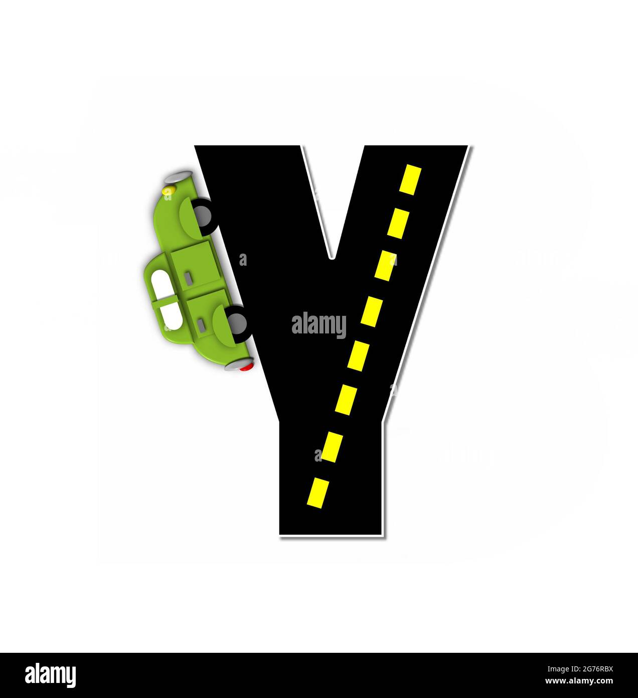 The letter Y, in the alphabet set "Transportation by Road", is black ...