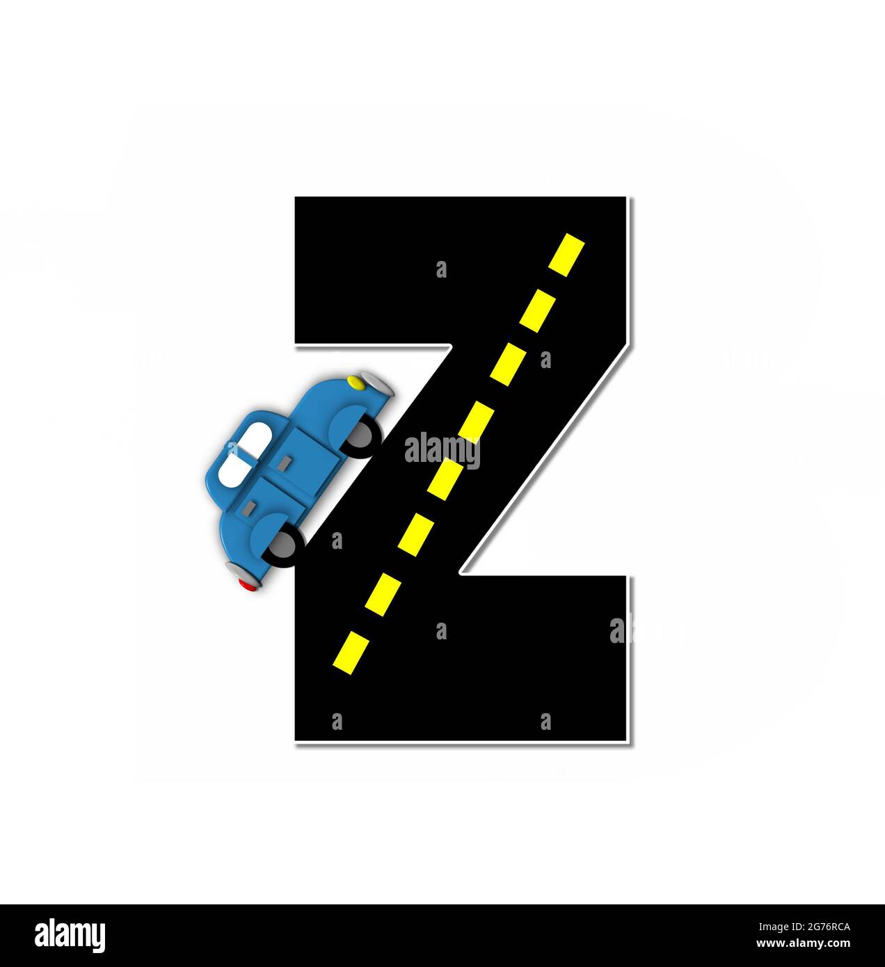 The letter Z, in the alphabet set "Transportation by Road", is black ...