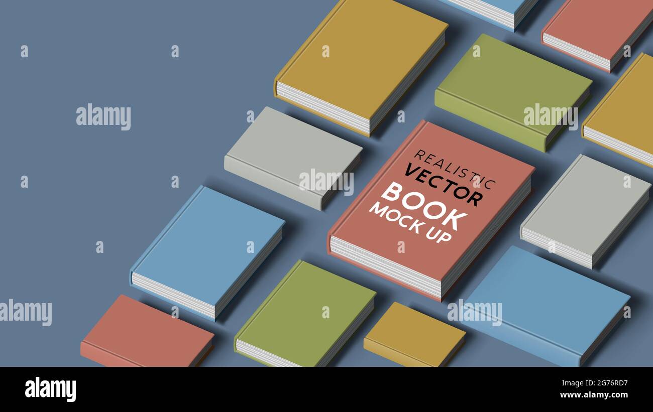 Books collection mock up Stock Vector Images - Alamy