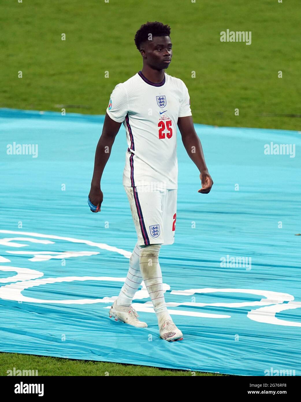 England s Bukayo Saka Stands Dejected Following The UEFA Euro 2020