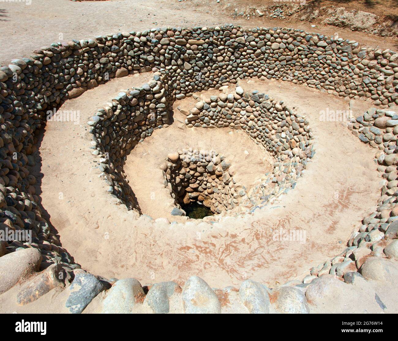 Cantalloc Aqueduct in Nazca, spiral or circle aqueducts or wells, Peru ...