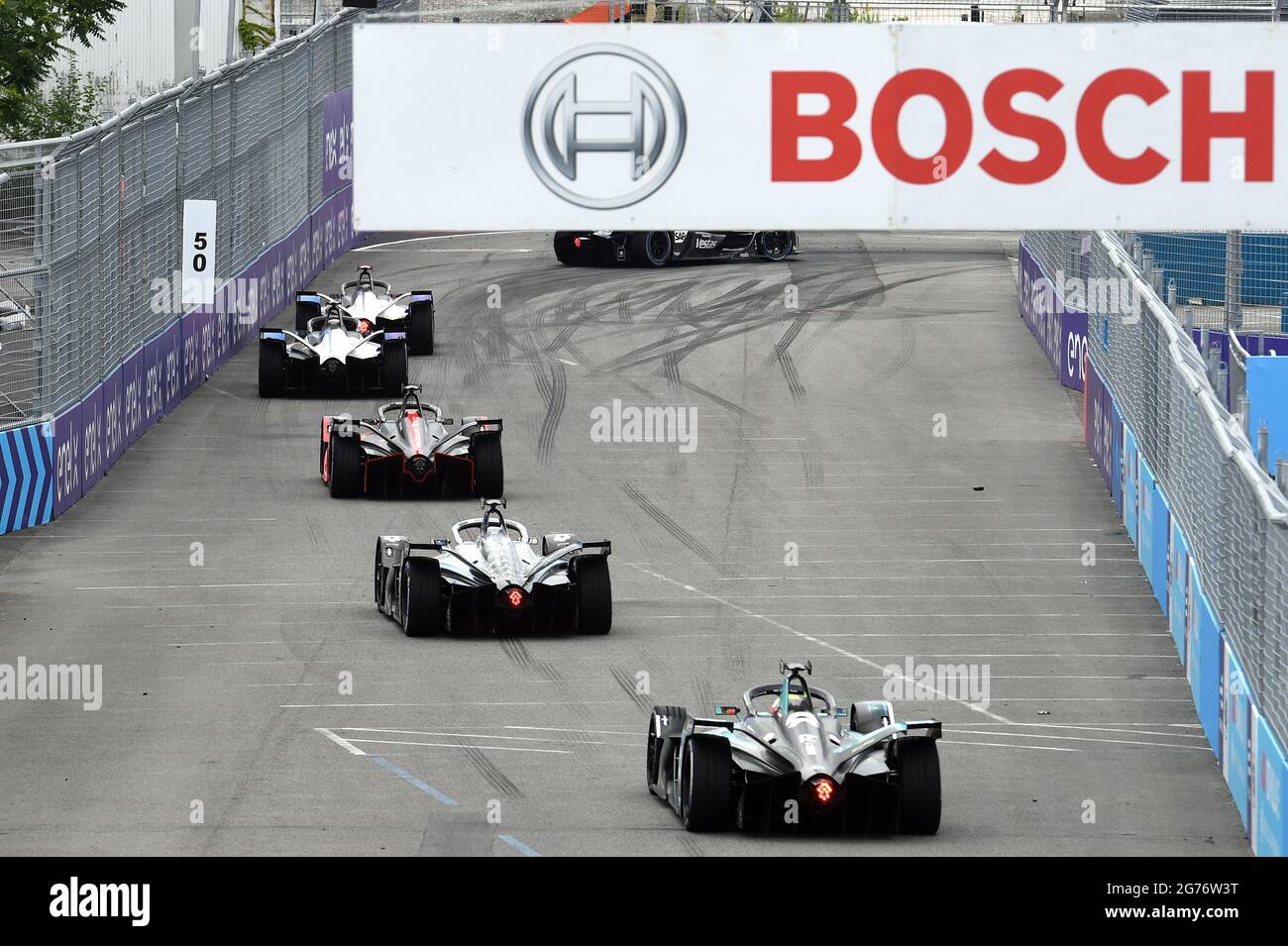 Electric powered Formula E approach turn 10 during the ABB FIA Formula ...