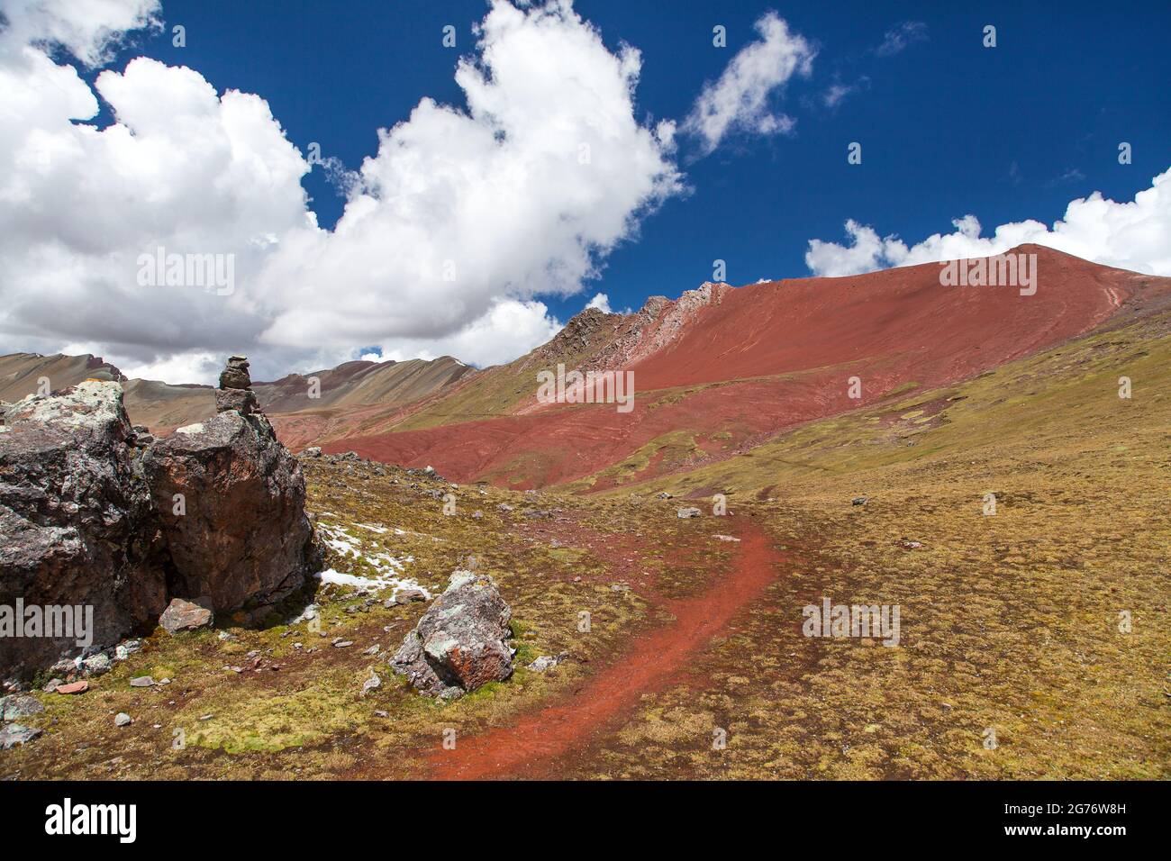 Rainbow mountains or Vinicunca Montana de Siete Colores, Cuzco region ...
