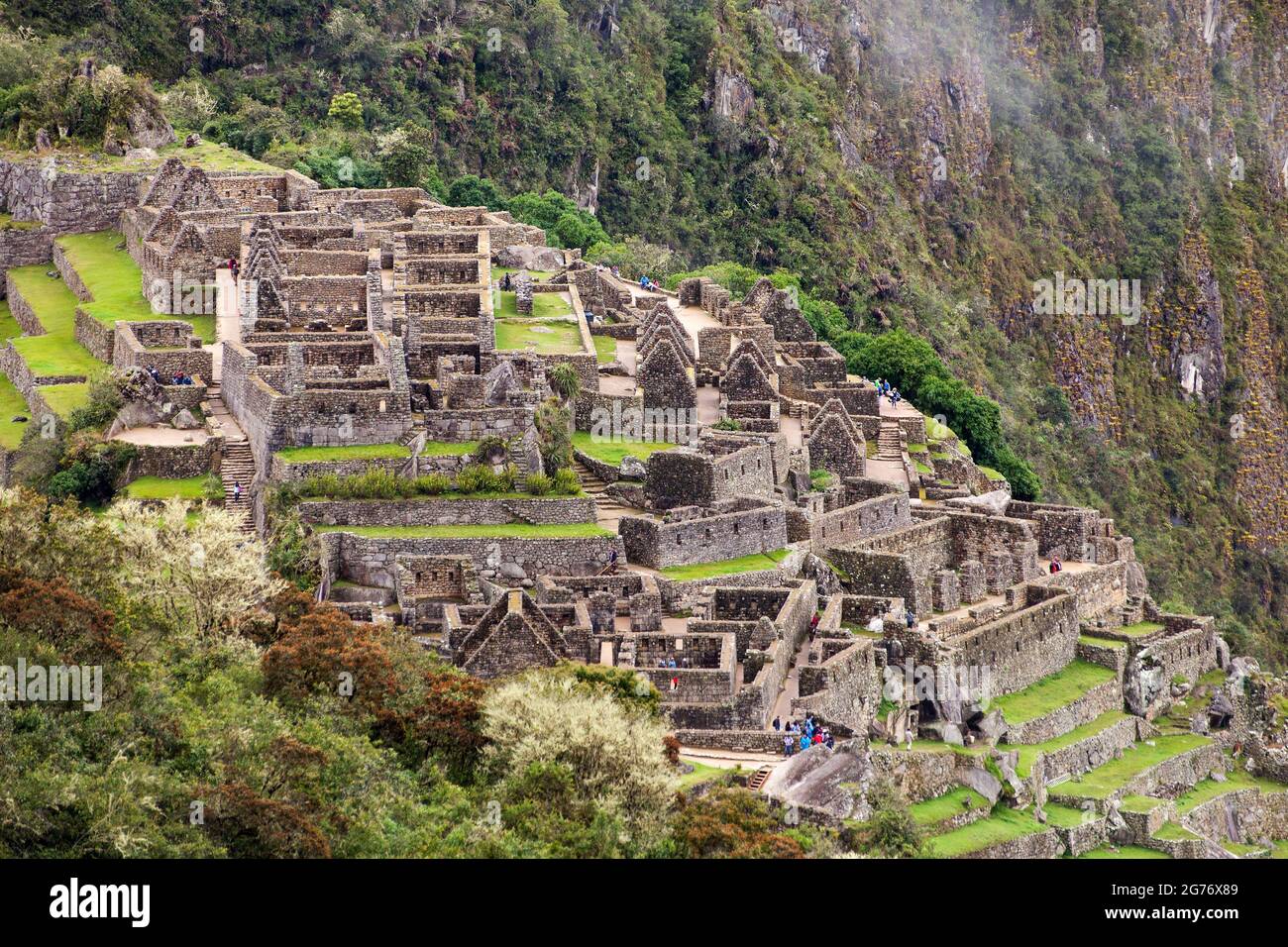 Machu Picchu, panoramic view of peruvian incan town, unesco world ...