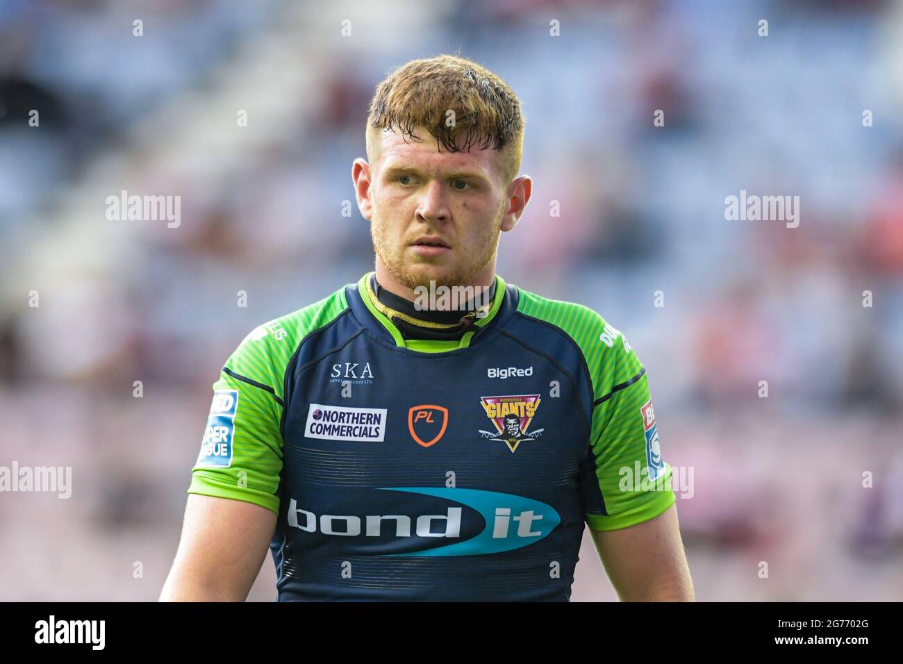 Wigan, UK. 11th July, 2021. Oliver Russell (23) of Huddersfield Giants ...