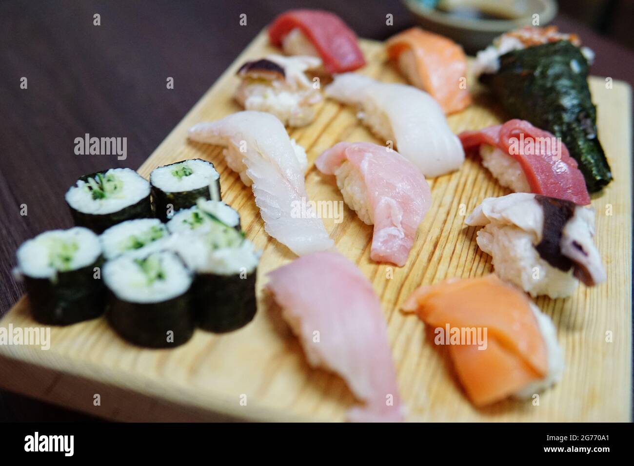 Sushi roll fish vegetables hi-res stock photography and images - Alamy