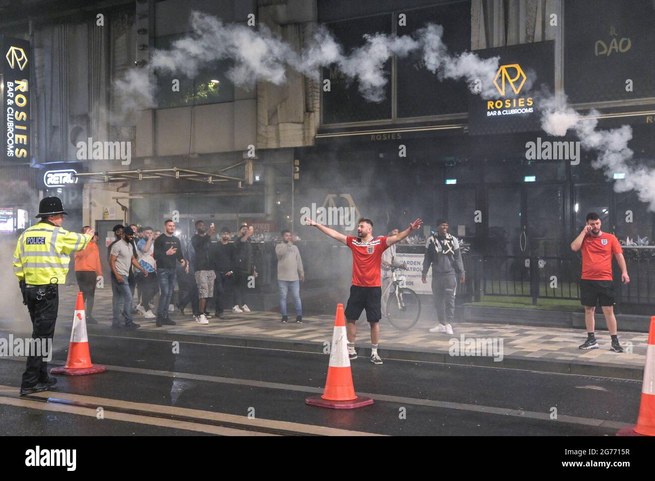 Broad Street Birmingham July 11th 2021 Fans Tussled With Each Other