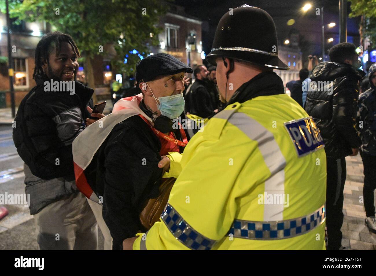 Broad Street Birmingham July 11th 2021 Fans Tussled With Each Other