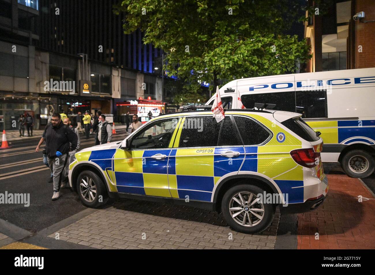 Broad Street Birmingham July 11th 2021 Fans Tussled With Each Other