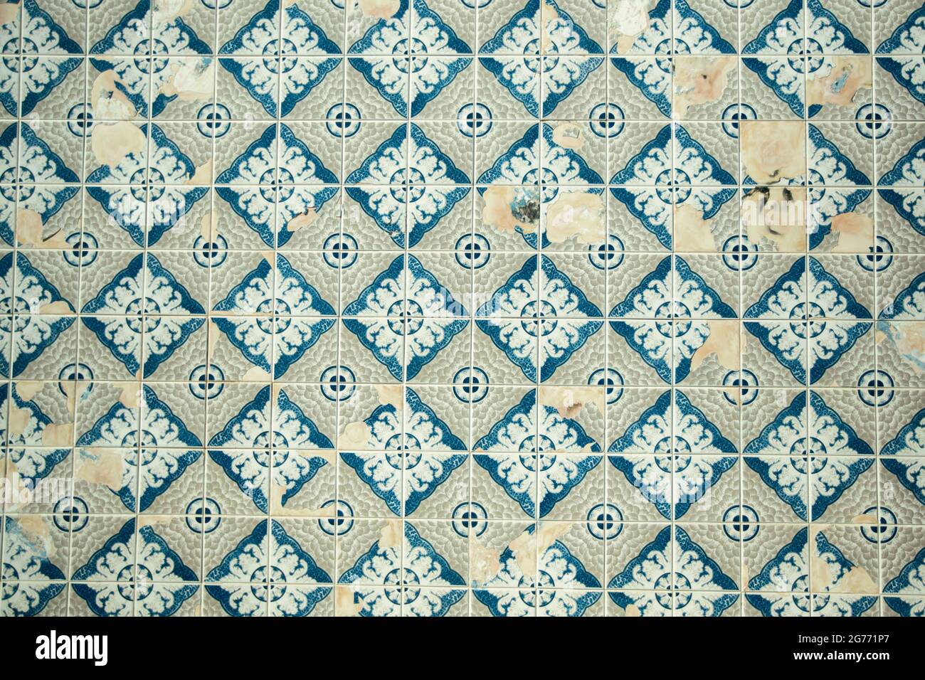 Azulejos ceramic tilework, traditional old tiles wall on the street ...