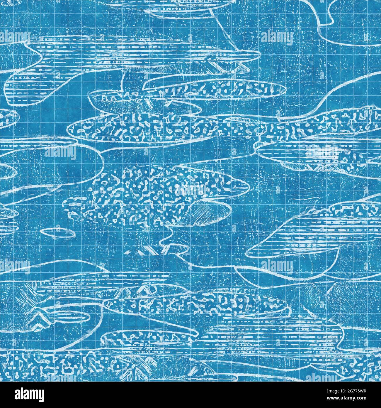 Seamless bright blue blueprint pattern for textile and print Stock ...