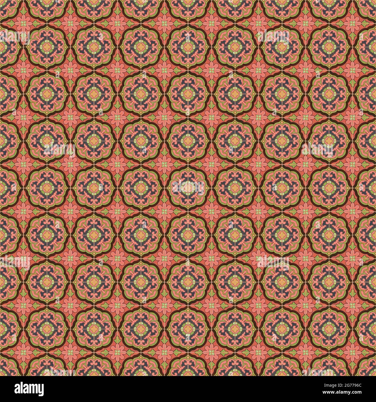 Infinitely Repeating Mediterranean Style Tile Pattern Catalina Style ...