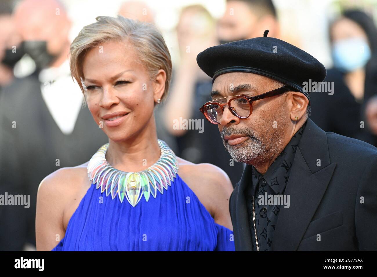 Spike Lee, Tonya Lewis Lee attending the premiere of the movie Tre ...