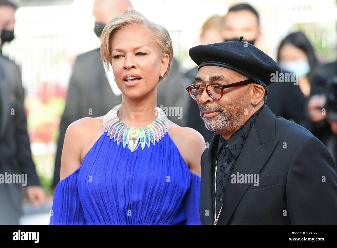 Spike Lee, Tonya Lewis Lee attending the premiere of the movie Tre ...