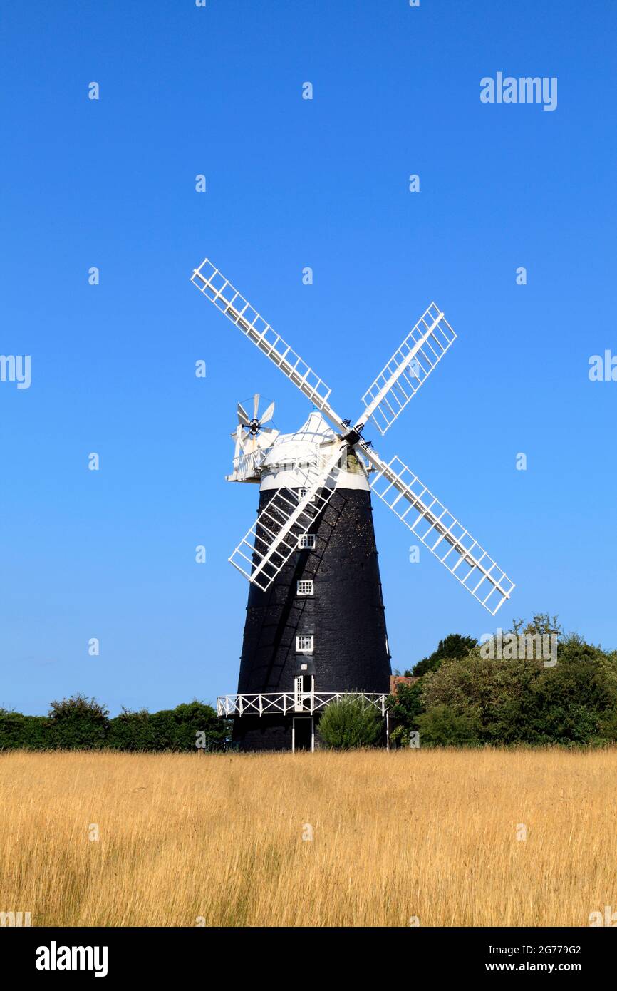 Burnham Overy, windmill, tower mill, 1816, Norfolk, England, UK Stock ...