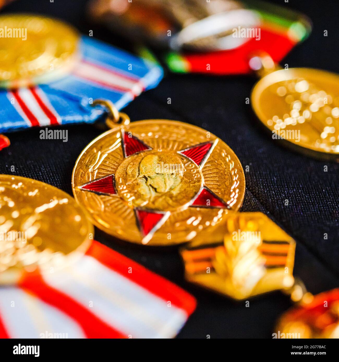 Anniversary medals of a victory in the Great Patriotic War on a coat ...