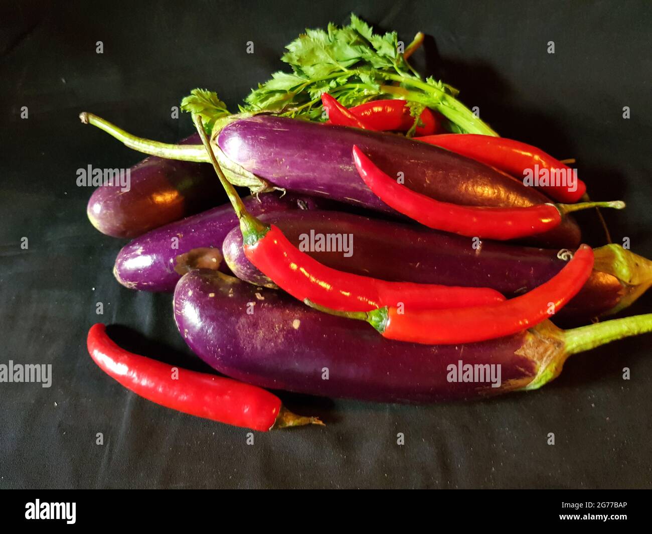 Malang, Indonesia - June 28, 2021 : Assorted vegetables : eggplant, red ...