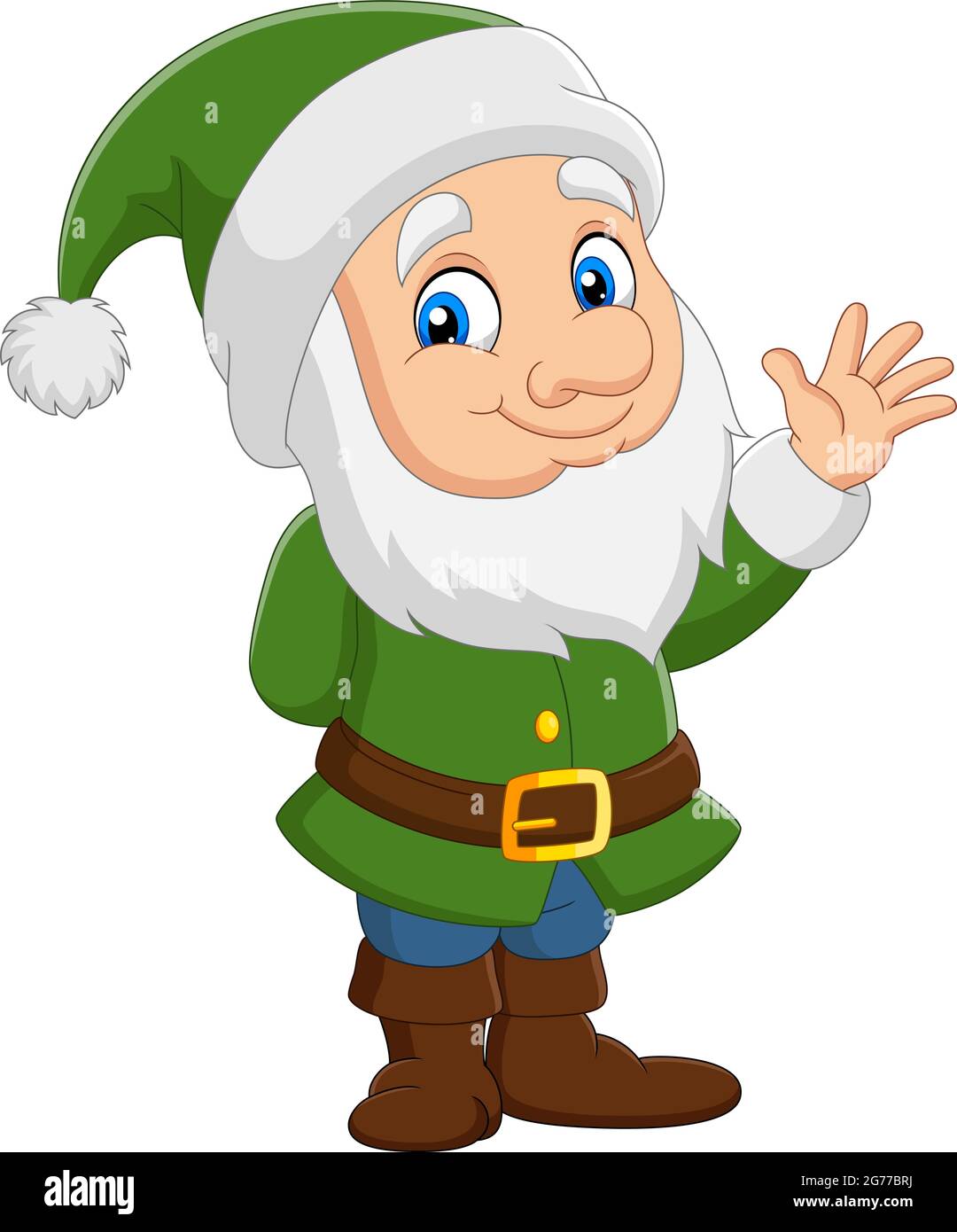Cartoon happy dwarf waving hand Stock Vector Image & Art - Alamy