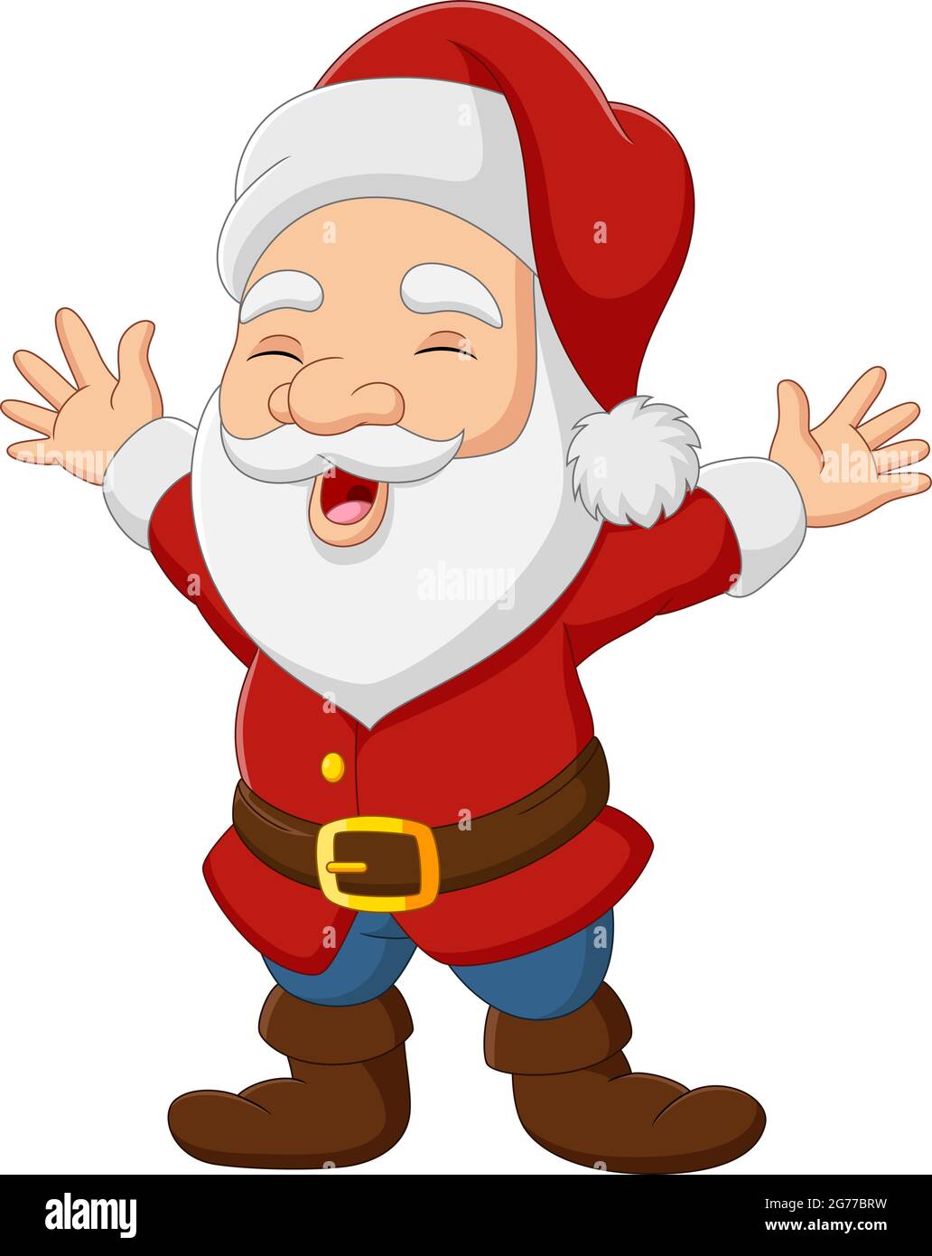 Santa waving hand merry christmas Stock Vector Images - Alamy