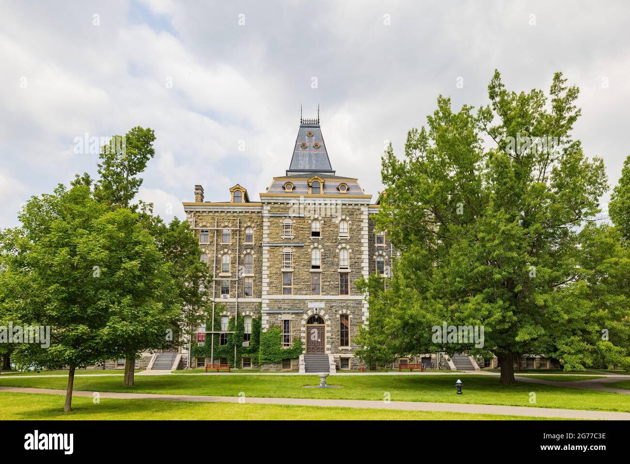 Sunny exterior view of McGraw Hall of Cornell University at Ithaca, New York Stock Photo - Alamy
