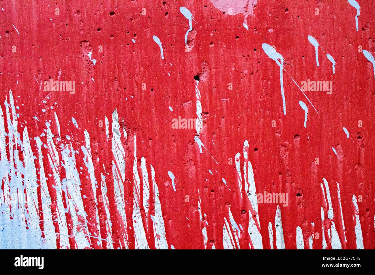 Red blood on the wall. Dirty concrete wall Stock Photo - Alamy