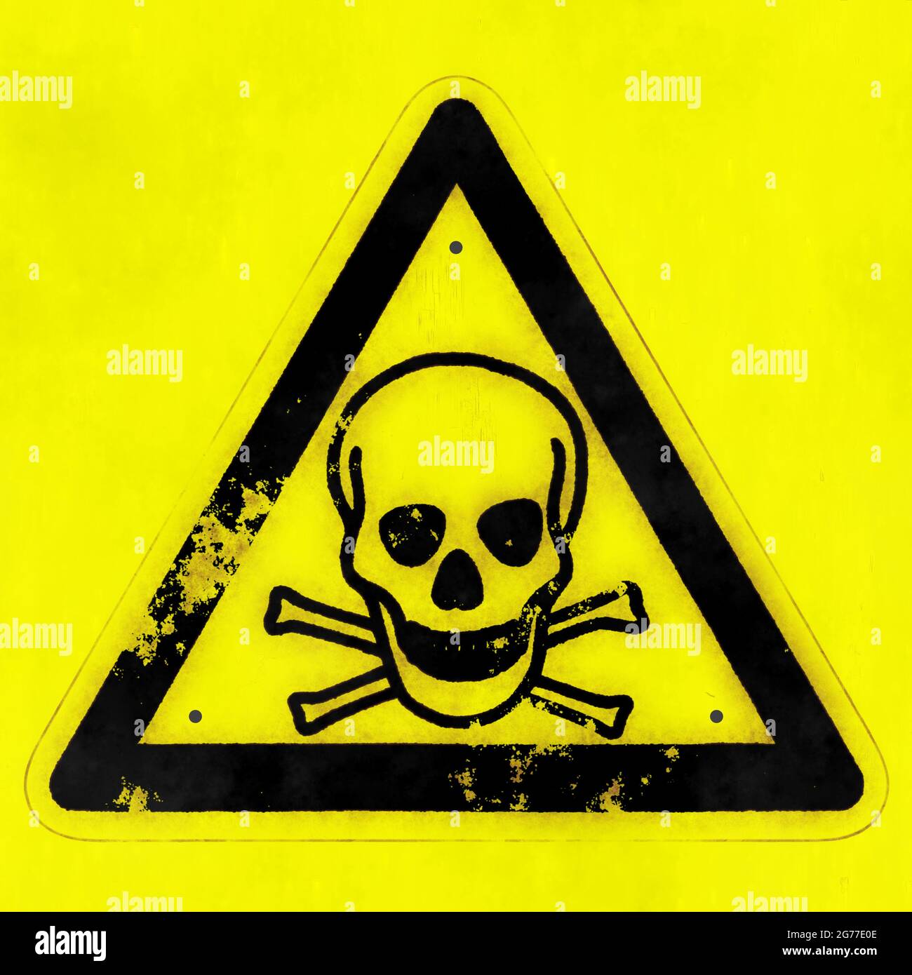 Illustration of toxic substances warning triangle grunge sign isolated ...