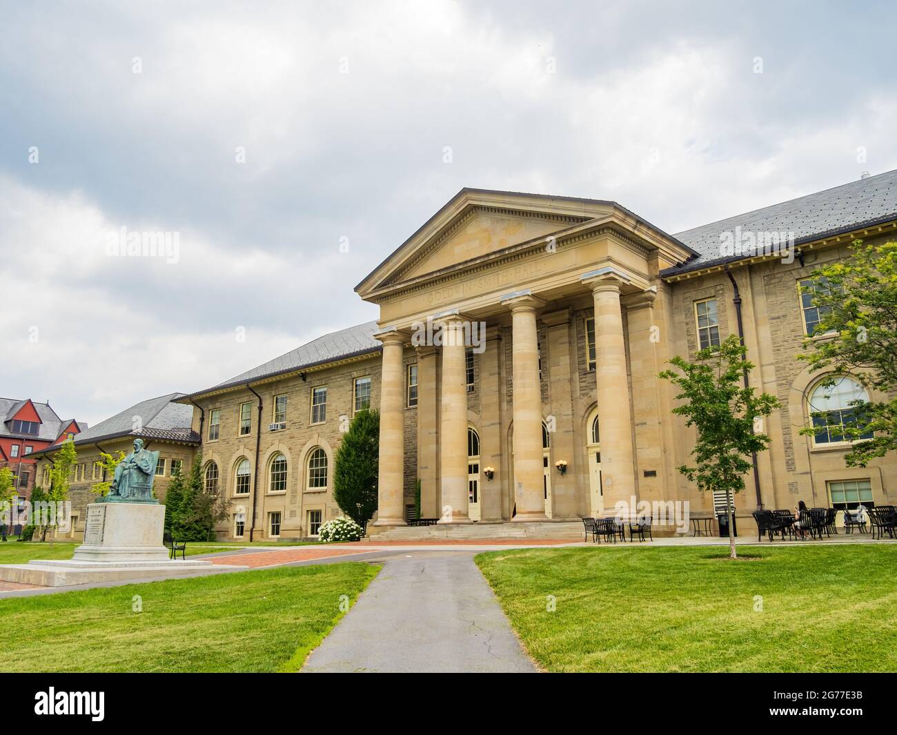 Sunny exterior view of Goldwin Smith Hall of Cornell University at ...