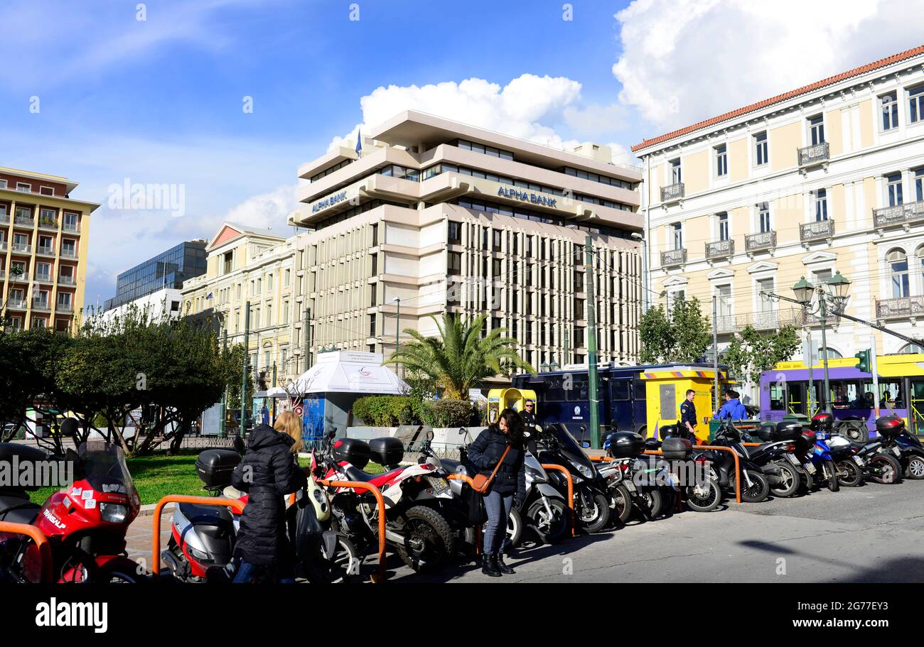 Alpha bank building in central Athens, Greece Stock Photo - Alamy