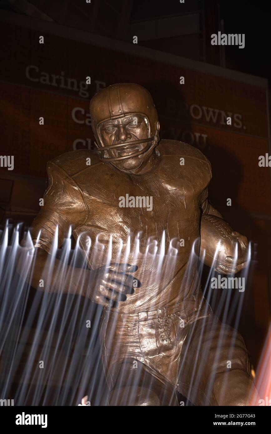 Jim Brown Statue in Cleveland Ohio Stock Photo - Alamy