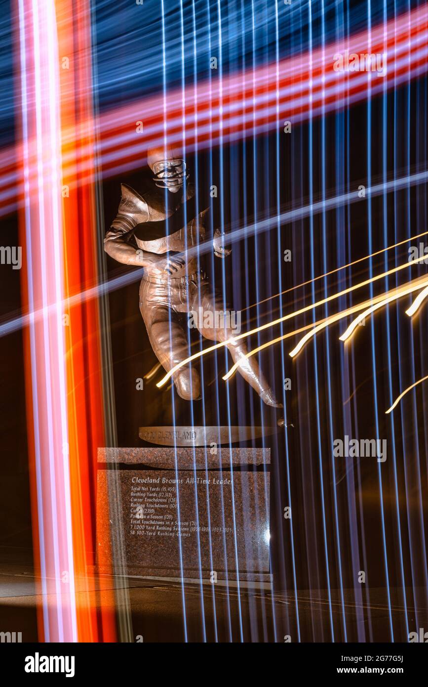 Jim Brown Statue in Cleveland Ohio Stock Photo - Alamy