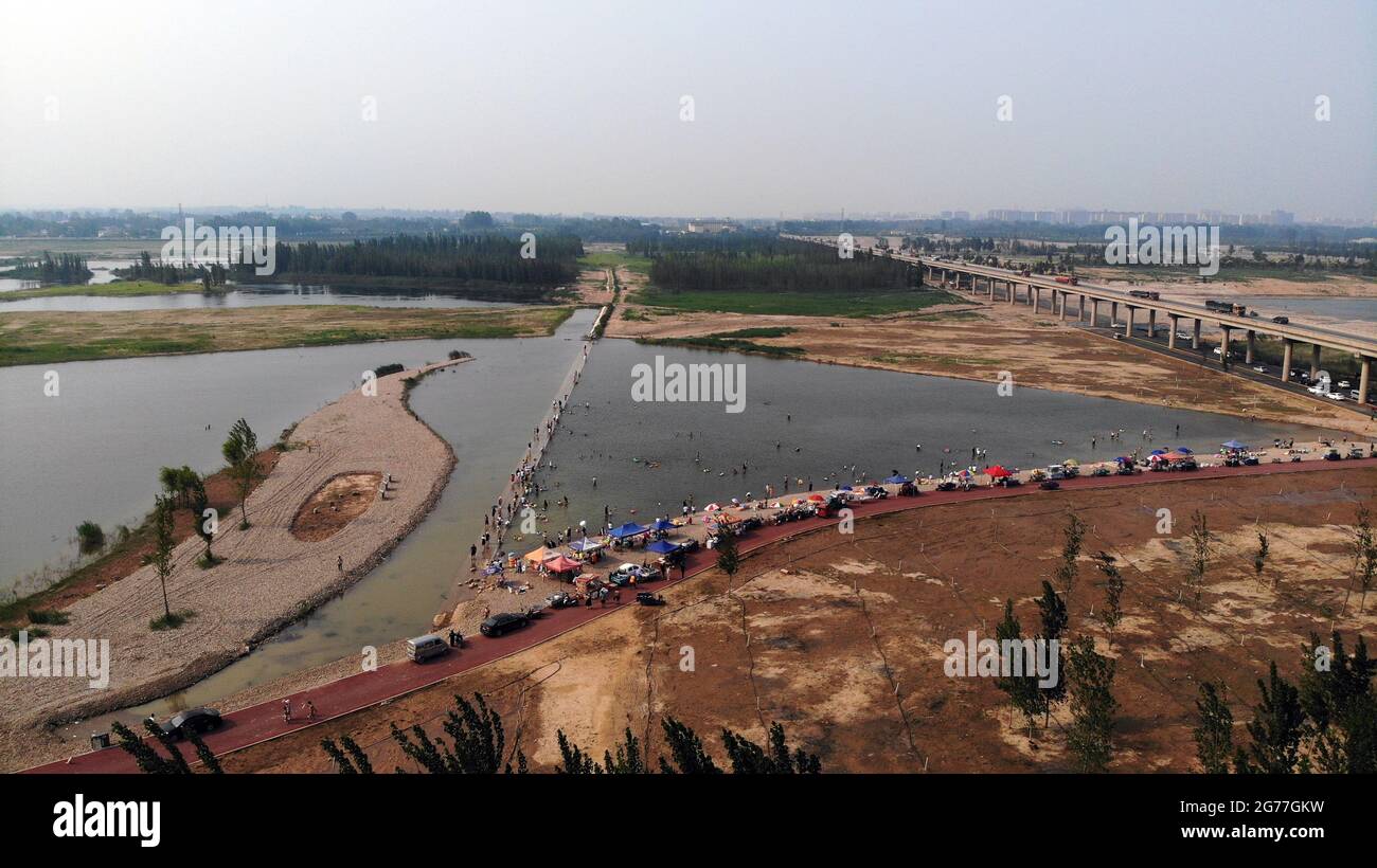 Shijiazhuang. 10th July, 2021. Aerial photo taken on July 10, 2021 ...