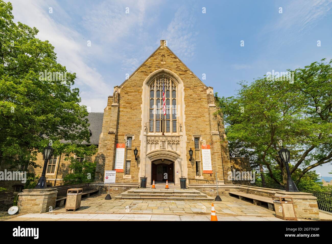New York, JUL 6, 2021 - Sunny exterior view of Willard Straight Hall of ...