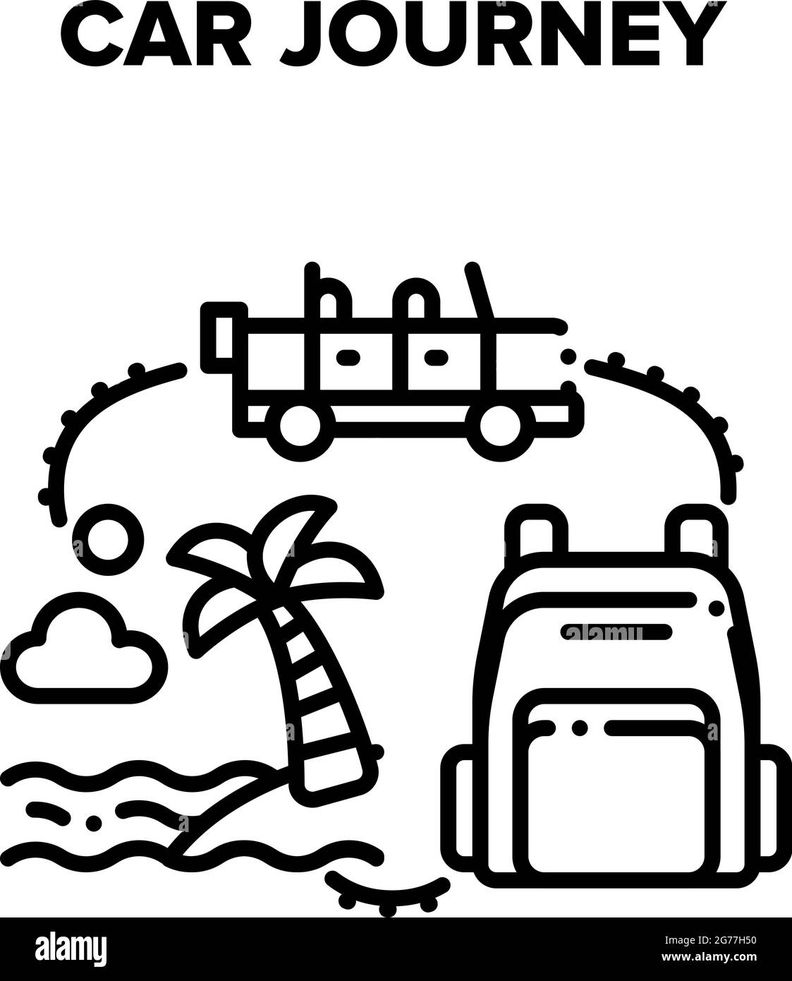 Car Journey Vector Black Illustration Stock Vector Image & Art - Alamy