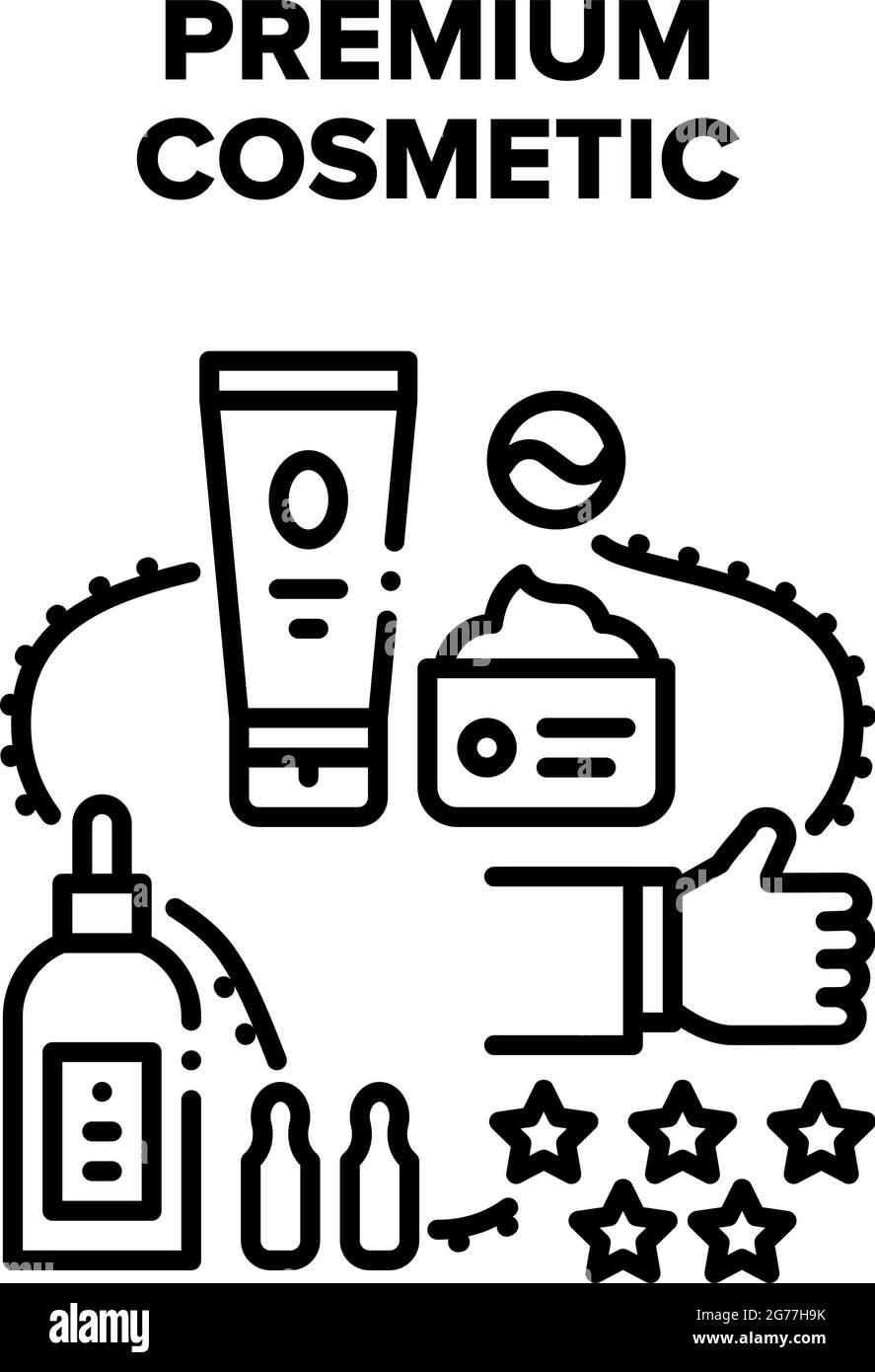 Premium Cosmetic Vector Black Illustration Stock Vector Image & Art - Alamy