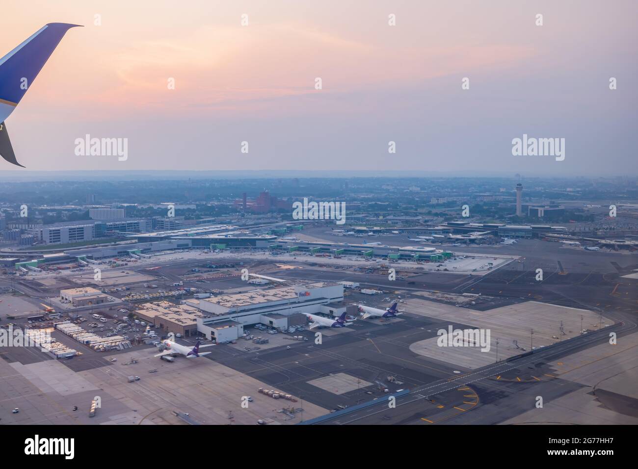 Aerial view of newark liberty international airport hi-res stock ...