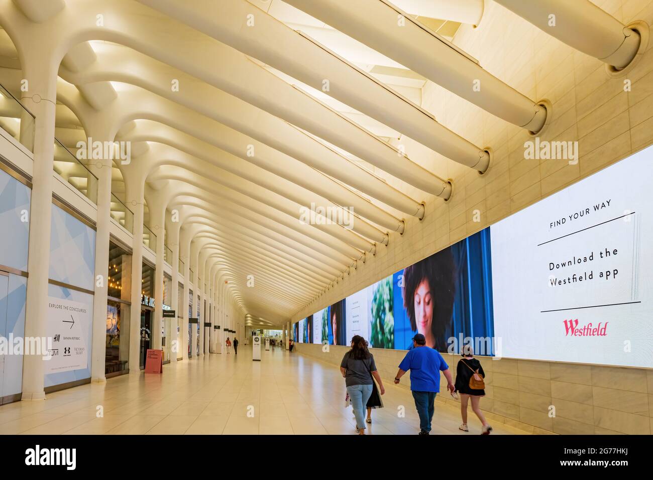 New York, JUL 4, 2021 - Interior view of the Oculus Center Stock Photo ...
