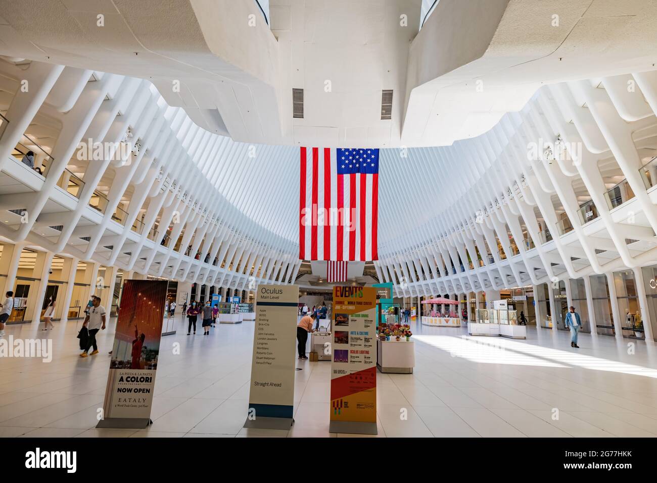 New York, JUL 4, 2021 - Interior view of the Oculus Center Stock Photo ...