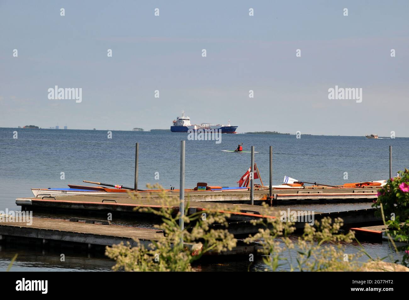 dragor/ Denmark. 11 July 2021, Dragor coast line comercial cargo pasin ...