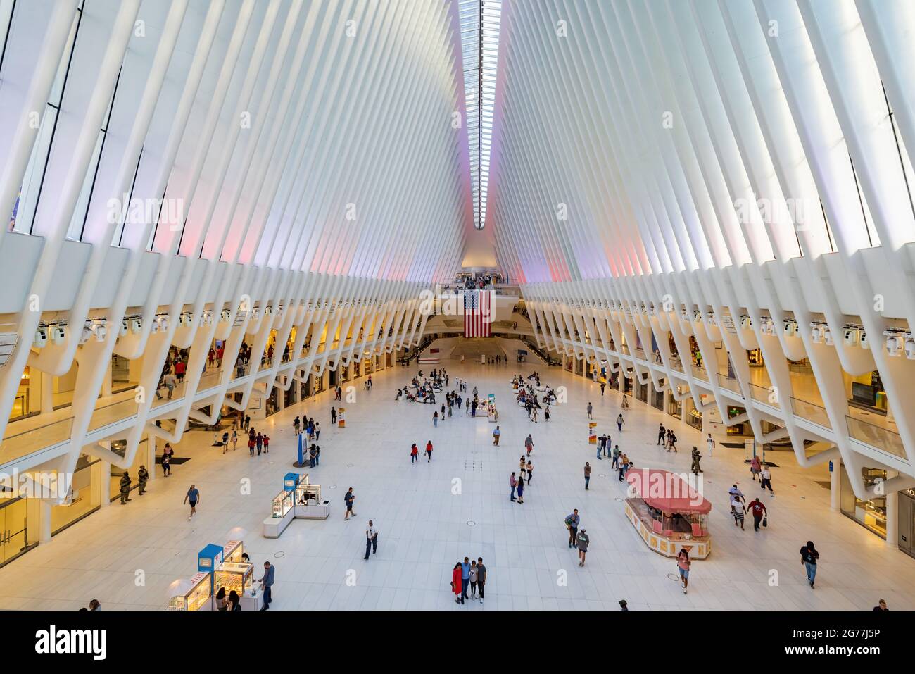 New York, JUL 4, 2021 - Interior view of the Oculus Center Stock Photo ...