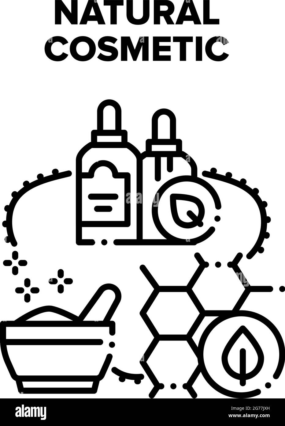 Natural Cosmetic Vector Black Illustration Stock Vector Image & Art - Alamy