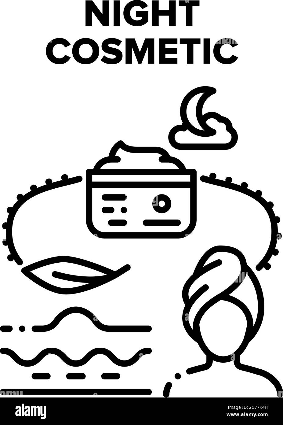 Night Cosmetic Vector Black Illustration Stock Vector Image & Art - Alamy