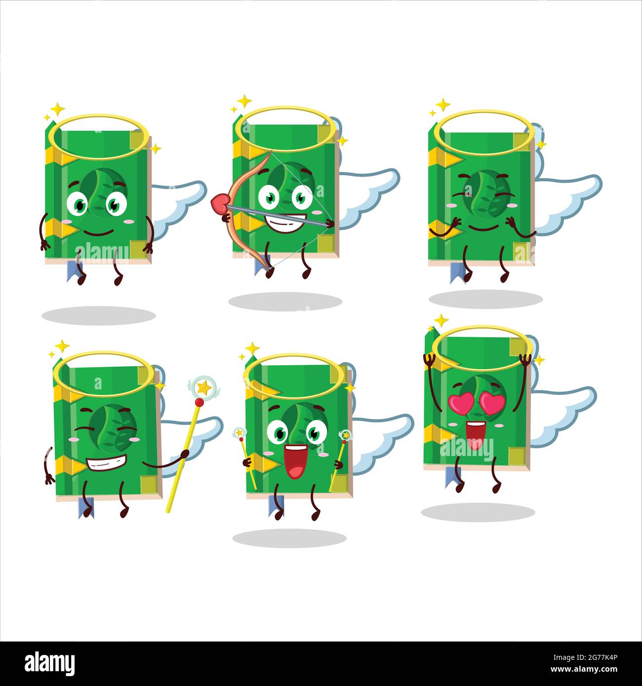 Earth book of magic cartoon designs as a cute angel character. Vector ...