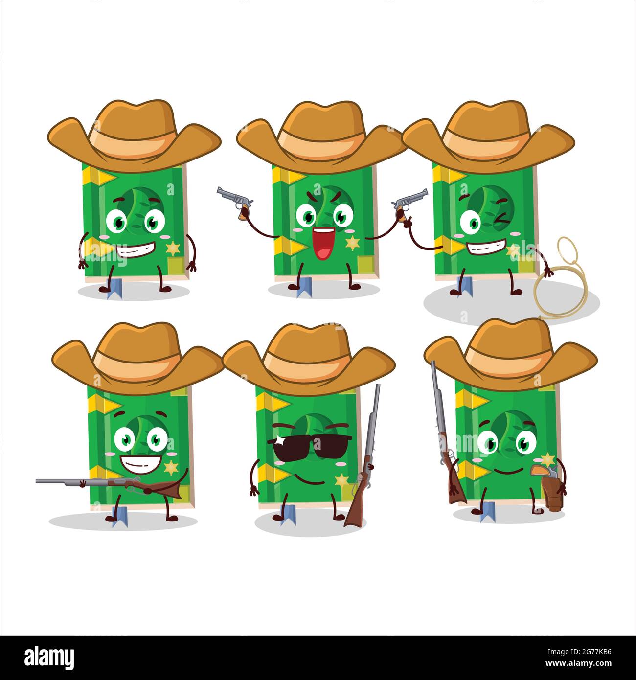 Cool cowboy earth book of magic cartoon character with a cute hat ...