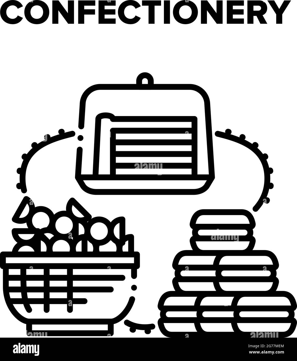 Confectionery Vector Black Illustration Stock Vector Image & Art - Alamy