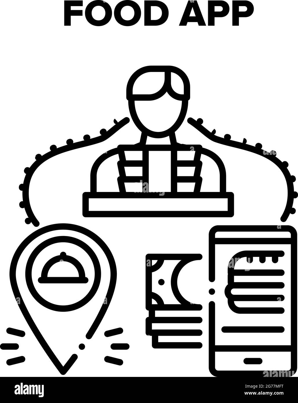 Food Application Vector Black Illustration Stock Vector Image & Art - Alamy