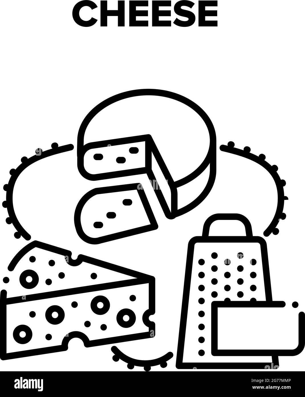 Cheese Food Vector Black Illustration Stock Vector Image & Art - Alamy